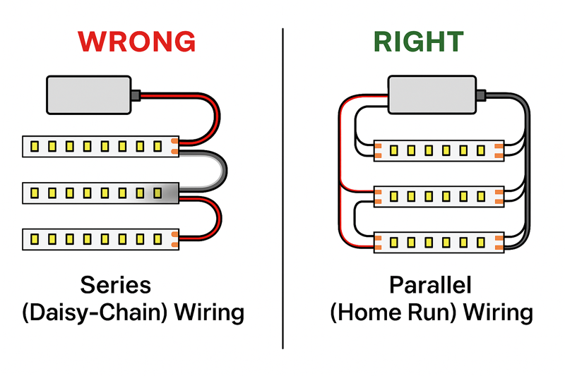How Do You Correctly Connect Multiple LED Light Strips Together ...
